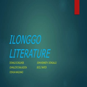 Ilonggo literature | PPTX