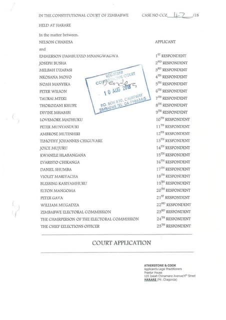 Zimbabwe Proof of Residence VR1 & VR9 Affidavit Forms