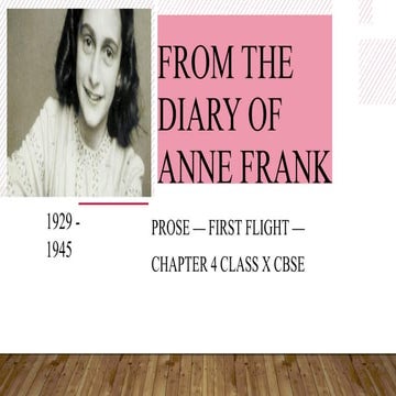 Anne Fank wrote the diary of a young girl | PPT