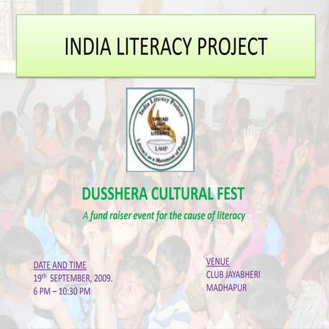 India Literacy Project Dusshera Mela Presentation | PDF