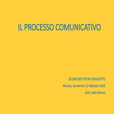 Il processo comunicativo | PDF