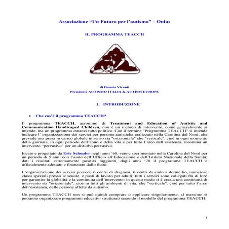 Il programma teacch | PDF