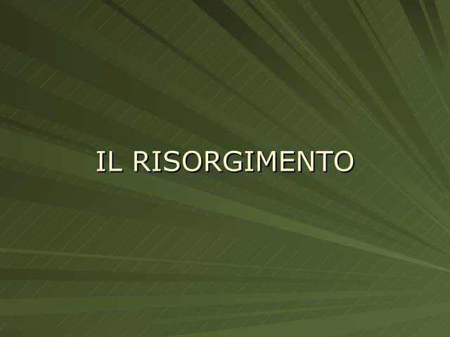 Risorgimento e Unità d'Italia | PPT
