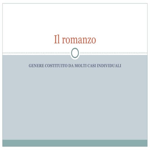 Il romanzo | PPT