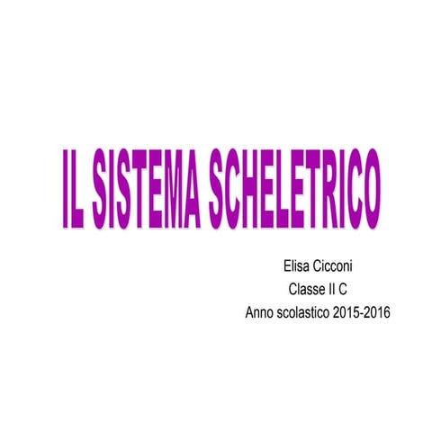 Lo scheletro | PPT