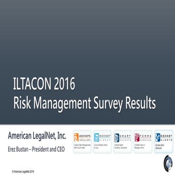 ALN Risk Management Survey at ILTACON 2016 | PPTX