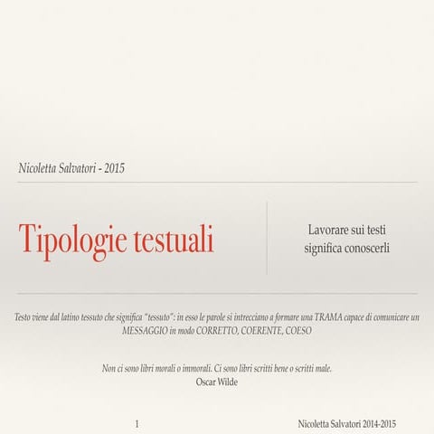 Il tessuto del testo | PPT