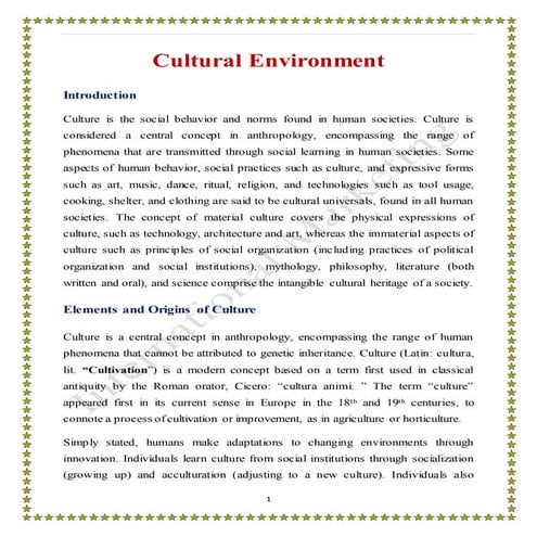 7 Elements Of Culture | PPT