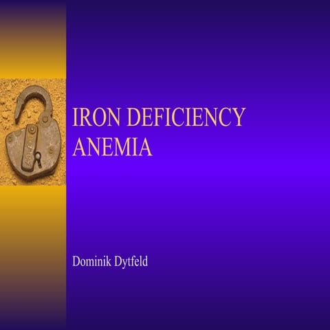 Iron deficiency anemia. | PPT