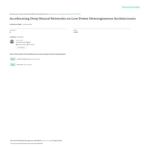 Im2colaccelerating Deep Neural Networks On Low Power Heterogeneous