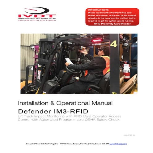 Forklift impacts, IM3 RFID operator card access control | PDF
