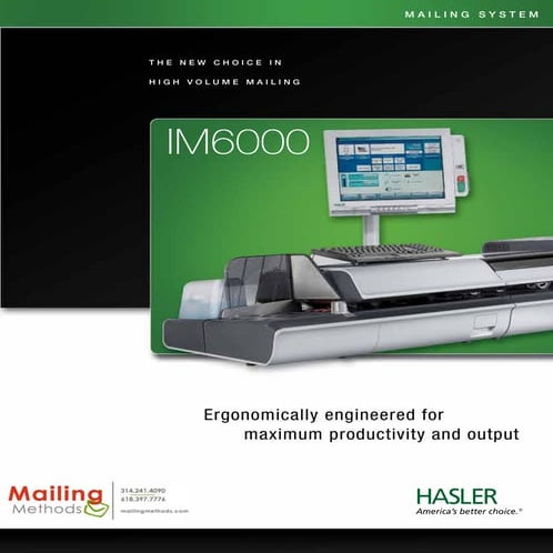 IM6000 - High Volume Mailing Supplies Systems St Louis | PDF