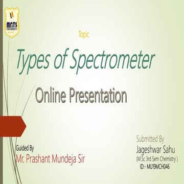 Types of spectrometer IMA | PPTX