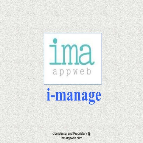 Ima appweb i-manage | PPSX | Resume Writing and Advice | Job Search
