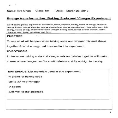 The baking soda and vinegar experiment | PDF