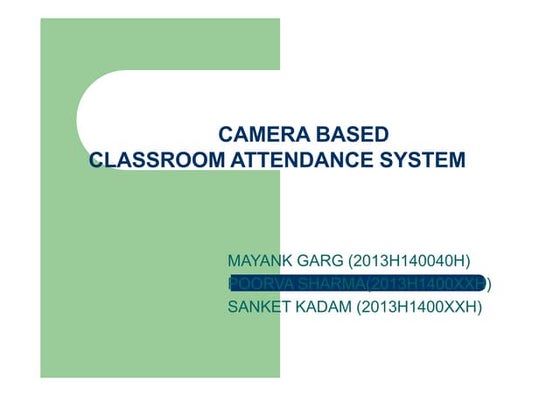 Automatic Attendance System Using Facial Recognition Ppt