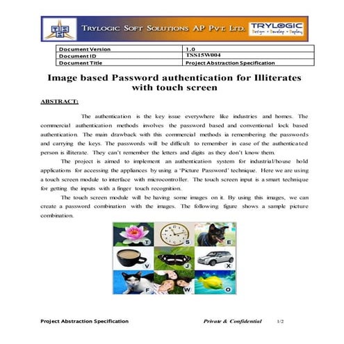 Image based password authentication for illiterates with touch screen ...