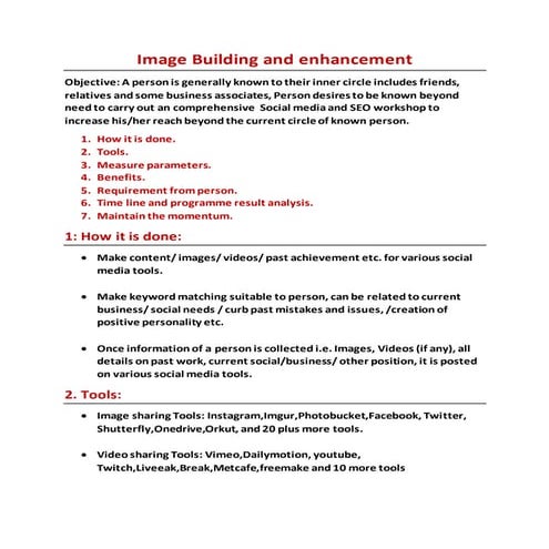 Image building and enhancement | PDF