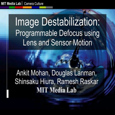 Image Destabilization ICCP 2009 | PDF