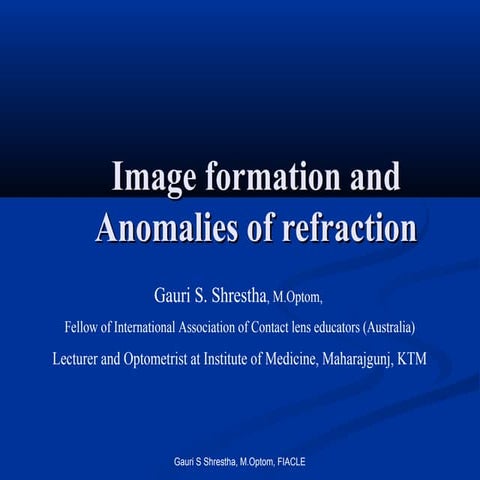 Image formation and anomalies of refraction | PPT