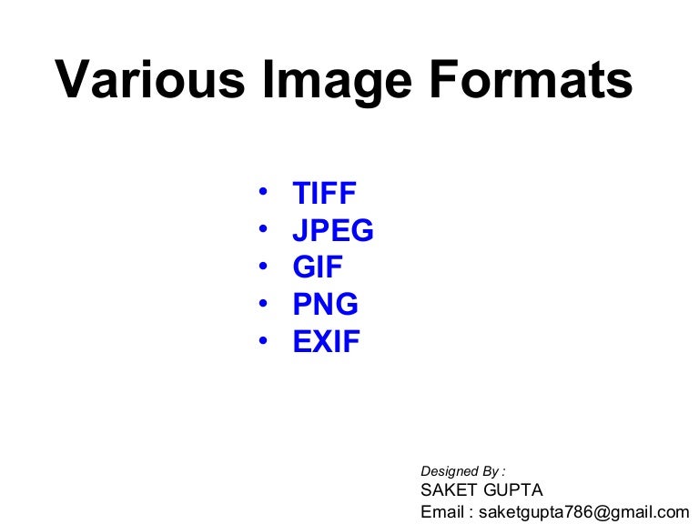 Image formats