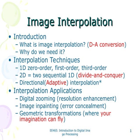 Image Interpolation in digital image processing | PPT