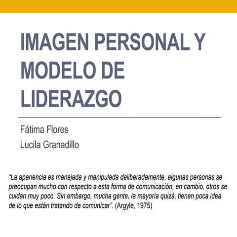 Imagen personal y modelo de liderazgo | PDF