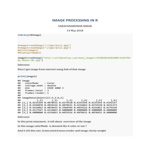 Image Processing in R | PDF