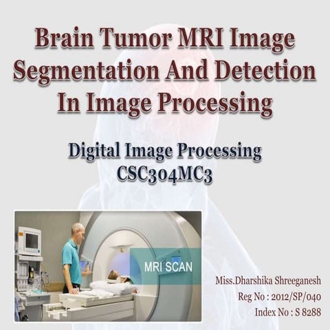 brain tumor detection project for MCA students | PPTX