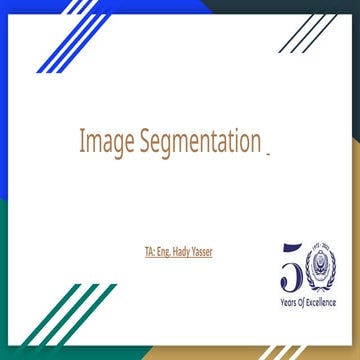 AI: Image Segmentation using deep learning | PPT