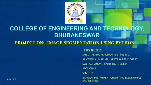 Image Segmentation Using Python Ppt 6553