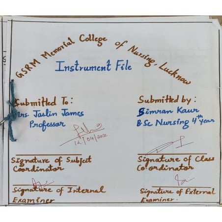 OBG INSTRUMENT FILE FOR BSC NURSING 6,7 SEMESTER | PDF