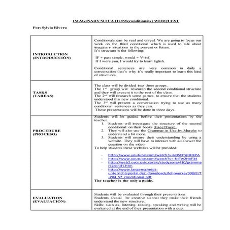 Imaginary situations | DOCX