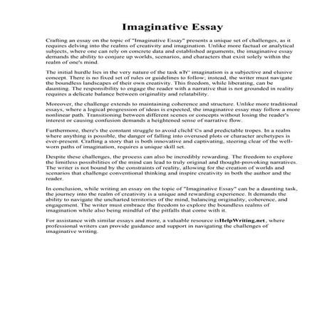 Imaginative Essay | PDF