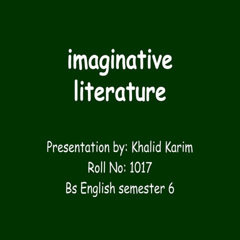 Imaginative literature | PPT