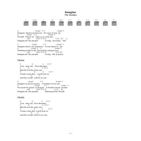 Imagine - John Lennon | PDF