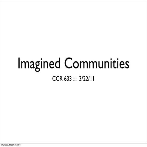 Imagined Communities | PDF