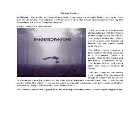 Imagine Dragons Digipak Analysis | PDF