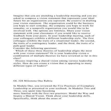 Imagine that you are attending a leadership meeting and you are as.docx