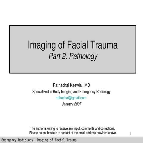 Imaging Of Facial Trauma Part 2 | PDF