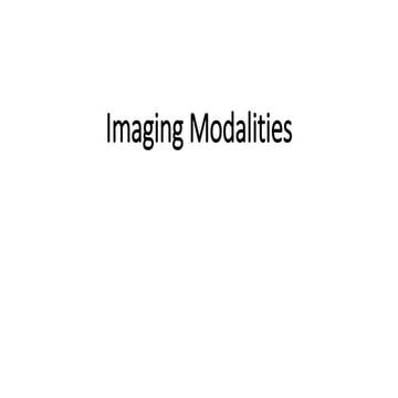 Types of Imaging Modalities in Radiology | PPTX