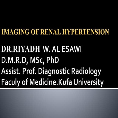Imaging of renal hypertension | PPTX