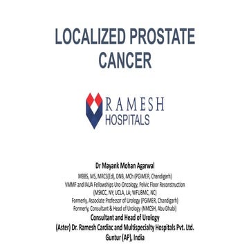 diagnosis and outline of management of localized prostate cancer for ...
