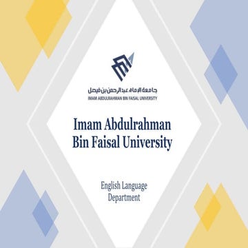Imam abdulrahman bin faisal university | PPTX