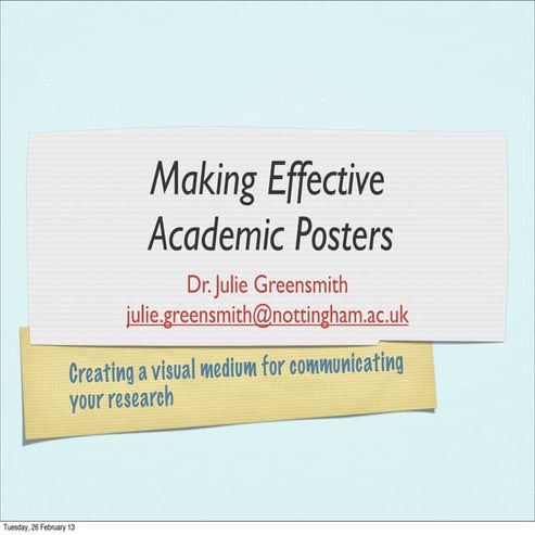 Tutorial on Creating Academic Posters | PDF
