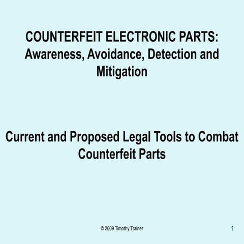 Combating Counterfeits: Legal Enforcement ‘Tools’ Available - Trainer ...