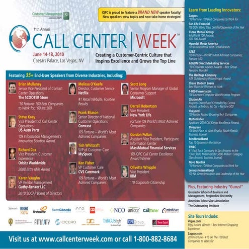 11th Annual Call Center Week | PPT