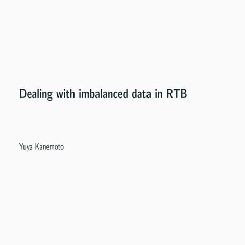 Dealing with imbalanced data in RTB | PDF