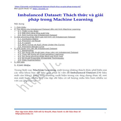 Imbalanced Dataset - Thách thức và giải pháp trong Machine Learning.pdf