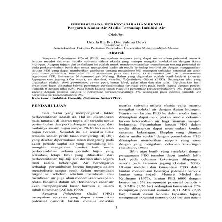 Imbibisi Pada Perkecambahan Benih By Unzila Illa I. (131) | PDF